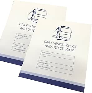 (Pack of 2) Daily Check Driver Defect Book HGV Truck Van 50 Page Defect ...