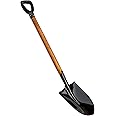 Long Handled Round Pointed Shovel, Wooden Shaft, Garden Spade : Amazon ...