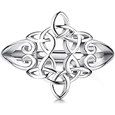 DAOCHONG 925 Sterling Silver Good Luck Irish Jewellery Adjustable Celtic Knot Rings for Women ...