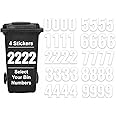 Pack of 4 White Wheelie Bin Stickers Number - 2 Waterproof (17 cm ...