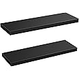 STOREMIC Floating Shelves Black Shelves 60cm, Set of 2 Shelves Easy to Install, Modern ...