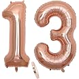 2 Globos Número 13, Number 13 Globo Chica de oro rosa, 40"Figuras de ...