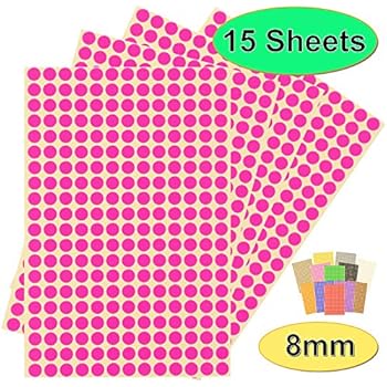 Hot Pink Circle Stickers, 13 mm 1/2 Inch Dot Labels 1000 Pack: Amazon ...