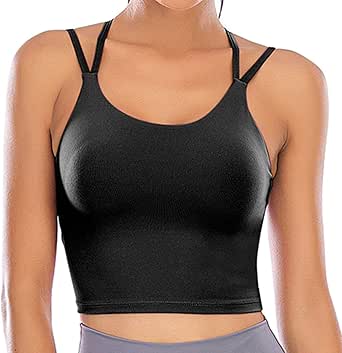 ZAIQUN Women Padded Sports Bra Wirefree for Fitness Workout Running Shirts Yoga Tank Top ...