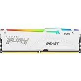 Kingston FURY Beast White RGB EXPO 32GB (2x16GB) 6000MT/s DDR5 CL36 DIMM Desktop Gaming Memory ...