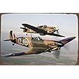 Spitfire Aeroplane, British, Raf, Iconic Vintage Style Metal ...