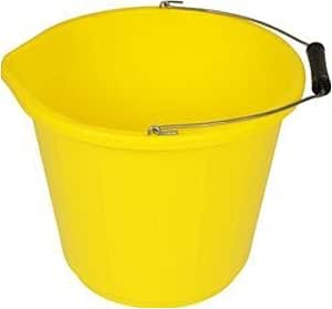 Srendi® Black/Yellow Plastic Builders Bucket 3 Gallon 14 Litre Water ...