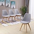 HomJoy Dining Table and 4 Chairs Set, Modern Design PU Seat Lounge ...