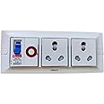 16 amp switch board modular 2 socket with MCB and indicator 25 Ampere ...