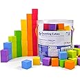 Pairez Toys Foam Counting Blocks, 105 Pieces 1 Inch Soft Rainbow Math ...