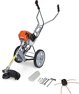 Fox 52cc 2 Stroke Petrol Lawn Ranger Wheel Mounted Grass Trimmer with ...
