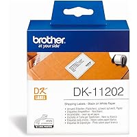 Brother DK-11201 Label Roll, Standard Address Labels, Black on White ...