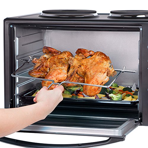 45 Liter 3200 Watt Mini-Backofen mit Kochplatten | Drehspieß und Umluft ...