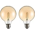 TEKLED® G95 Filament Vintage LED Bulbs | E27 Edison Screw | Energy Saving 2W Light Bulb 22W ...