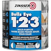 Zinsser Bulls Eye 1-2-3 Primer-Sealer & Stain Killer 1 Litre Ready Mixed Colour - Grey : Amazon ...