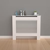 FATIVO High Radiator Cover Wood Cabinet: External 92cm Height White ...