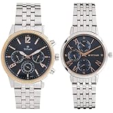 Titan Edge Pair Blue Dial Analog Stainless Steel Strap Watch for Couple ...