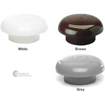 Manrose roof cowl, 110mm diameter, grey plastic ducting, cap, rain hat ...
