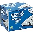 GIOTTO Robercolor White Chalk, 100 x Round Chalk Pack, Dustless & Super ...