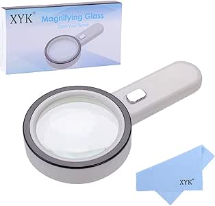 Extra Large 12 LED Handheld Magnifying Glass and Light,XYK 20X Best ...