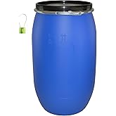 ITP Packaging 30 Litre Plastic Blue Open Top Storage Barrel Drum Keg ...