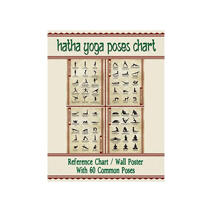 Buy Hatha Yoga Poses Chart: 60 Common Yoga Poses and Their Names - A ...