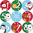 144 Christmas Countdown Advent Number Stickers - Colorful, Easy Peel ...