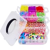 Sanlebi 15000+ Pcs Loom Band Kit - 32 Colors DIY Rubber Loom Bands ...