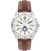 TIMEX Analog Watch for Man with Silver Tone Round Dial & Black Leather ...