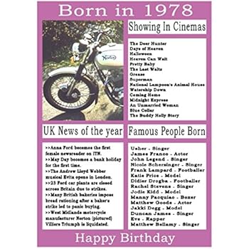 Born in 1978 Birthday Card: Amazon.co.uk: Office Products