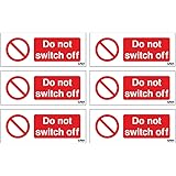 6 x Do Not Unplug labels for electrical sockets. Set of 6 Self adhesive ...