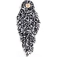 Women Large Leopard Animal Print Lightweight Soft-touch Rectangle Everyday Scarf 90x180cm (Extra ...