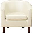 1home Bonded Leather Tub Chair Armchair for Dining Living Room Office ...