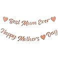 2 Strings Mothers Day Banner,Happy Mothers Day Banner and Best Mum Ever ...