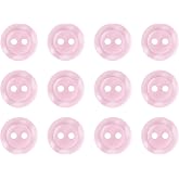 Pack of 12 Pastel Pink 11mm Round Sew On Plastic Buttons for Shirts ...