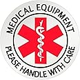 Top Label Medical Alert Equipment Luggage Tag Stickers, 10 Pcs, 4 Inch ...