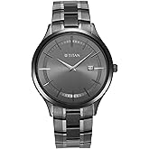 EDGE Titan Quartz Analog Black Dial Black Stainless Steel Strap Watch ...