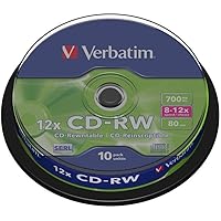 HP CD-RW 700MB Premium Rewritable Blank Compact Disc Cake Box 4x-12x ...