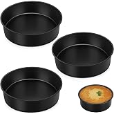Joyfair 8 Inch Non Stick Cake Tin, Stainless Steel Cake Pan Set of 3 ...