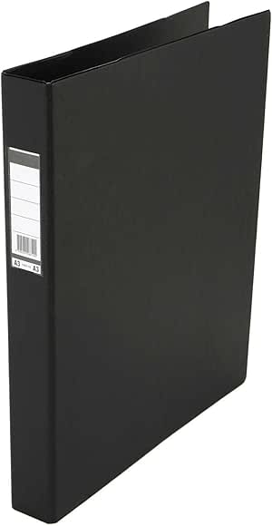 Bantex A3 Black Ring Binder Portrait 4-D Ring Mechanism 30mm Spine ...