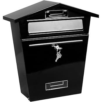 Black Post Box, Letter Box, Mailbox: Amazon.co.uk: DIY & Tools