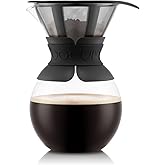 Buy Bodum Pour Over Coffee Maker with Permanent Filter, Glass, 34 Ounce ...