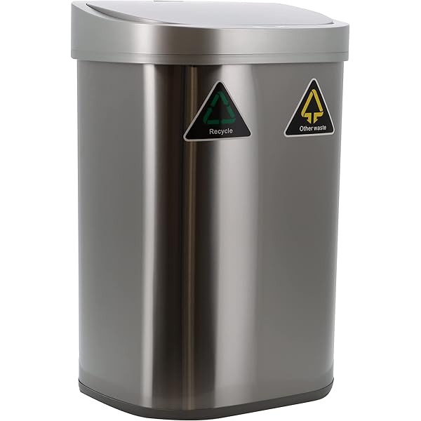 70 Litre Recycle Dual Compartment Recycle Sensor Bin 70L, 58% OFF