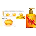 Pears Transparent Amber Soap 125 g Pack of 12 + Pears Hand Wash ...