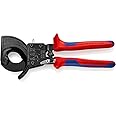 Knipex Lacquered black ratchet cable cutter, with bi-material sheaths ...