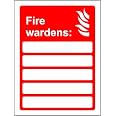 Fire Warden sign with 5 blank spaces Safety sign - 1.2mm Rigid plastic ...