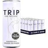 TRIP CBD Drink, Sparkling Raspberry Orange Blossom, 10mg CBD Fizzy ...