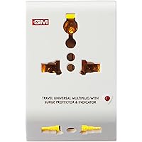 GM 3012 3 Pin Travel Universal Multi Plug Adaptor with Surge Protector ...