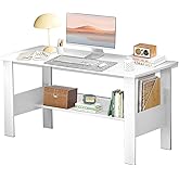 Redwud Rene Engineered Wood Computer Desk with One Tier Shelves Laptop ...