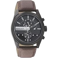 Fastrack Fastfit Quartz Analog with Day and Date Black Dial Leather ...